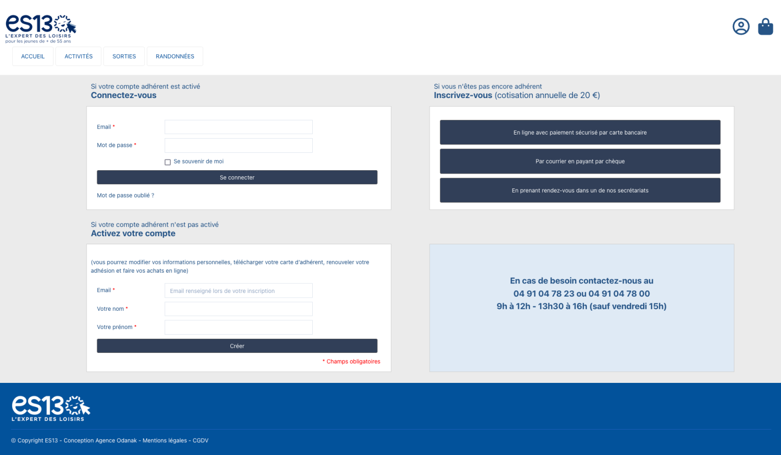 Comment s'inscrire à une sortie ? - ES13